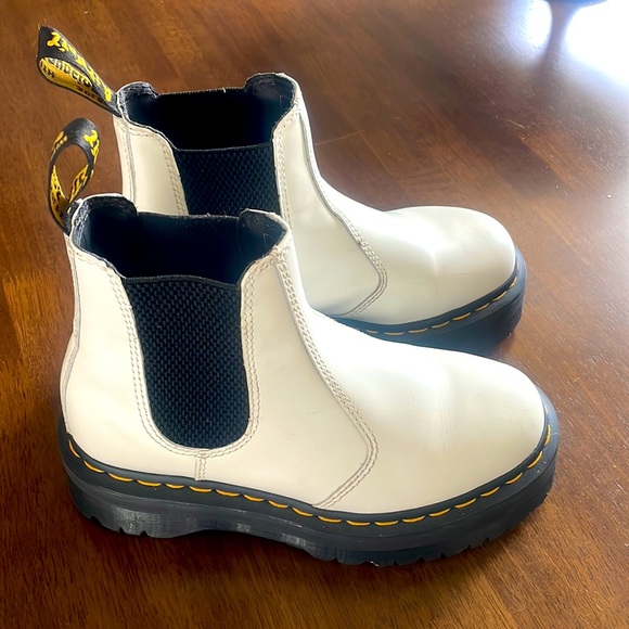 Dr. Martens | Shoes | Doc Martens White Chelsea Boots Lugged Barely ...